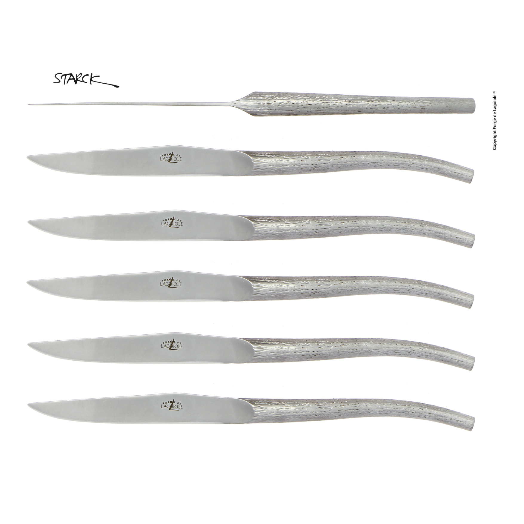 Table knives Stainless Steel Monobloc handle "LOG" Designed by Starck