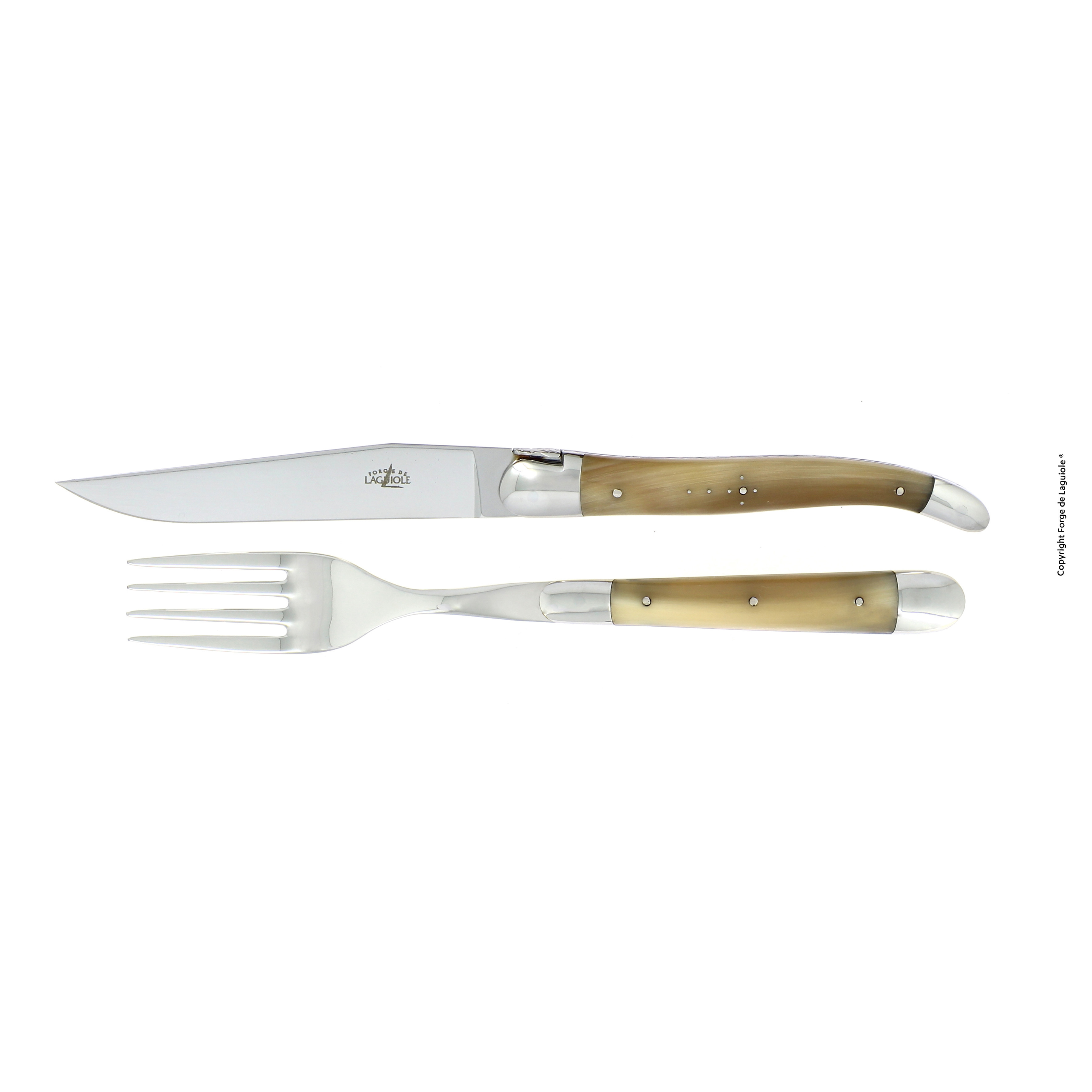 Cutlery Set of 2 Light Horn Handle